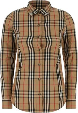 Burberry Femme, Blouses et Chemises, Beige, Taille: 32 FR Chemise en popeline de coton &agrave; carreaux