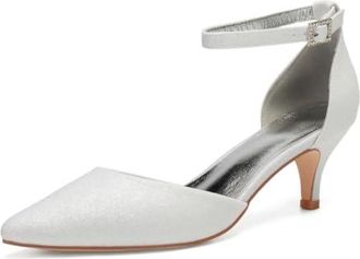 Generic Chaussures De Mariage Chaussures À Talons Pointues Femme Mariée Stylet Talons Bas Été Dress Fête Bridal Talon 6Cm,Ivoire,41 EU