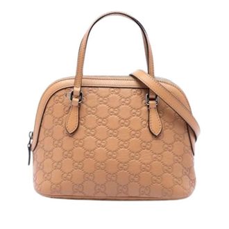 Gucci Pre-owned Embossed Leather Satchel - - Pre-owned - Damen - Braun - ONE SIZE