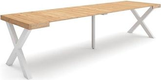 Skraut Home | Ausziehbarertisch | Multifunktionaler ausziehbarer | 300 | F&uuml;r 14 G&auml;ste | Massivholz Beine | Moderner Stil | Eiche