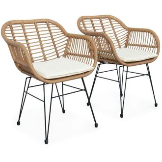 Sweeek 2er Set Sessel in Bambusoptik - Wondama
