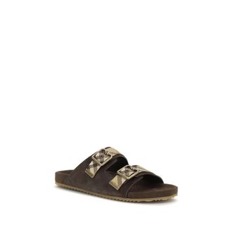Burberry Mens Brown Calf Leather Bos Taurus Flat Sandals