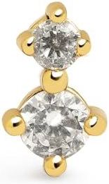 Singularu Boucle doreille seule Petite. Argent sterling 925 avec finition plaqué or 18 carats et zirconiums. Bijoux pour femme