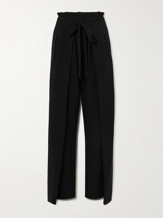 Cult Gaia Pantalon Large Effet Portefeuille En Cr&ecirc;pe Naomi - Noir