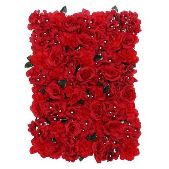 Perfeclan Künstliche Blumenwand Rosenwand, DIY Hochzeit Straße und Dekoration, aus Seiden Rosen - Rot