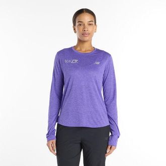 New Balance Femme London Edition RC Essential Long Sleeve en Mauve, Polyester, Taille M