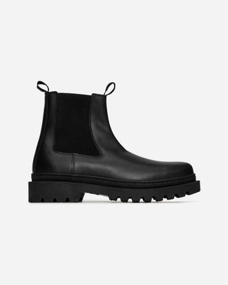 Arket Chelsea-Boots Aus Leder Mit Verst&auml;rkung -Schwarz