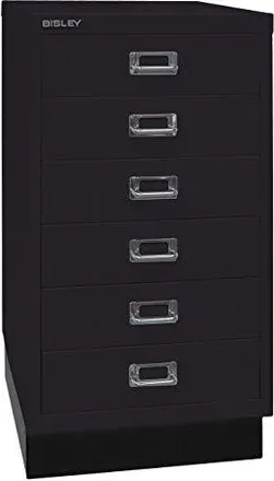 Bisley MultiDrawer, 29er Serie mit Sockel, DIN A3, 6 Schubladen, Metall, 633 Schwarz, 43.2 x 34.9 x 67 cm