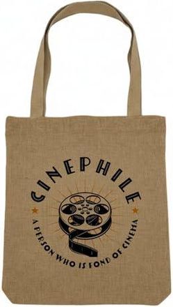 Fabulous Sac Shopping Tote Bag Aspect Lin - Cinephile Movie Film Cinema Hollywood TV Series - Sac de Courses Toile Epaisse 360g Beige Naturel Cabas Port&eacute; Epaul