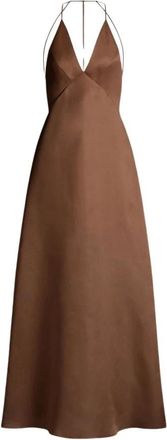 Alberta Ferretti Femme, Robes, Brun, Taille: 40 FR Robe en soie dos nu