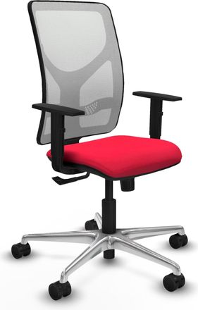 Piqueras y Crespo Roter Schreibtischstuhl mit 1D-Armen, h&ouml;henverstellbare Lendenwirbelst&uuml;tze, ausgestattet mit 3 Positionen und Schneidschaum, Wei&szlig;/Rot