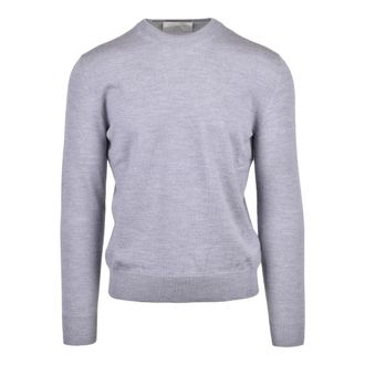 Ballantyne Woll Rundhals Pullover Sweater - - Knitwear - Herren - Grau - 2XL