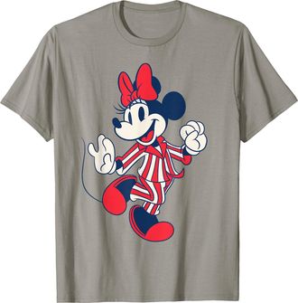 Disney Minnie Mouse Striped Pajamas Slumber Party PJs Pose T-Shirt