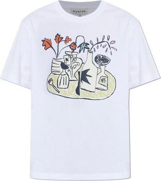 Munthe Femme, Tops, Blanc, Taille: 38 FR Ballon T-shirt