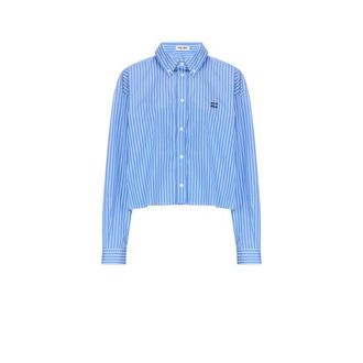 Miu Miu Gestreiftes Baumwollhemd Miu Miu in Blau