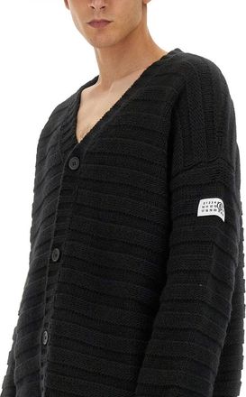 Maison Margiela Virgin Wool Cardigan - Black