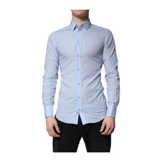 Dolce & Gabbana Blaues Slim Fit Hemd - - Shirts - Herren - Blau - S