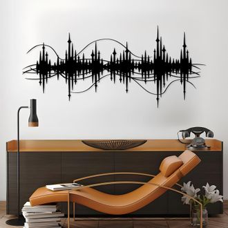 Generic Metall-Wandkunst, geometrische Linienkunst, Dekoration, Wohndekoration, Moderne Luxusdekoration, Schlafzimmer (Schwarz, 41x19|105x47 cm)