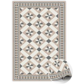 Tulup Tapis Vinyle pvc &Eacute;l&eacute;gant Protection pour le Sol - &Eacute;toiles &agrave; huit branches - 120x180 cm