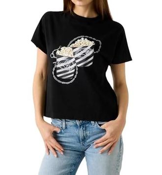 Guess ES26GU27 W6RI28I3Z14 T-shirt imprim&eacute; pour femme, Noir, XX-Large