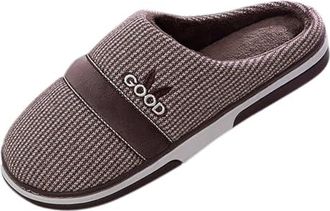 Generic Pantoufles dint&eacute;rieur en Peluche &eacute;paisse pour Hommes, Printemps, Automne et Hiver, Douces, antid&eacute;rapantes, silencieuses, Chaudes, en Coton, &agrave; Bout Pan