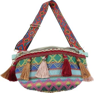 BESPORTBLE Kleine Ethno G&uuml;rteltasche Damen Mit Breitem Gurt Fransen Und Gro&szlig;er Kapazit&auml;t F&uuml;r Strand Party Shopping