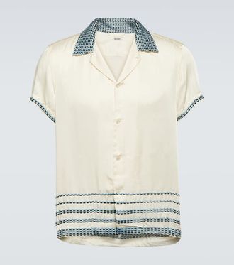 Bode Chemise brodée en satin de soie