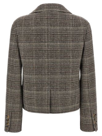 Ermanno Scervino Macro-Check Virgin Wool Blazer - Grey