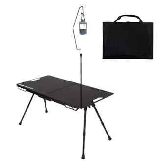 Generico Klapptisch f&uuml;r Camping, Klapptisch zum Essen, Campingtisch mit Lichtst&auml;nder und Verstellbarer H&ouml;he, f&uuml;r Reisen, Garten, Picknick, Grill, Terrasse, Woh