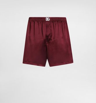 Dolce & Gabbana Boxershorts Aus Seidensatin - Mann Unterw&auml;sche Und Loungewear Bordeaux 4