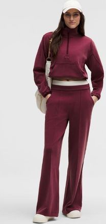 lululemon Brushed Softstreme Pintuck High-Rise Wide-Leg Pant Regular pour Femmes - Burgundy - Taille 2XS