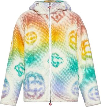 Casablanca Homme, Vestes, Multicolore, Taille: 2XL Halftone Monogram Fleece Jacket