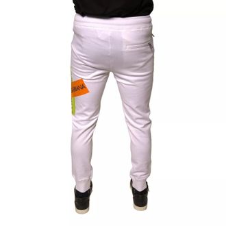 Dolce & Gabbana Logo-Tape Cotton Joggers - White