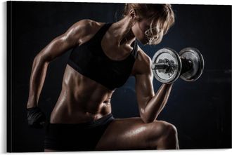 Generic Bodybuilder Woman Female Hard Work Muscle Gym Sports Poster, Kunst-Poster, Leinwand, Wandkunstdrucke, Geschenke, Foto, Bild, Gemälde, Raumdekoration, 