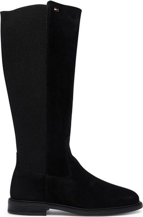 Tommy Hilfiger Stiefel Tommy Hilfiger Enamel Flag Suede High Chelsea FW0FW09574 Schwarz