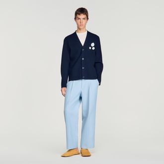 Sandro Cardigan mit Jacquard-Blumenmotiv