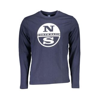 North Sails Blau Baumwolle Langarm T-Shirt - - Tops - Herren - Blau - 2XL