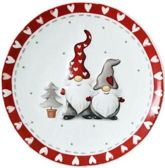 Cabilock 1 Pc Assiette De No&euml;l Plats De No&euml;l Assiette Nourriture Vaisselle Plateau Bonbons Bols &agrave; D&icirc;ner Assiettes Gnomes Petit D&eacute;jeuner C&eacute;ramique Fruit