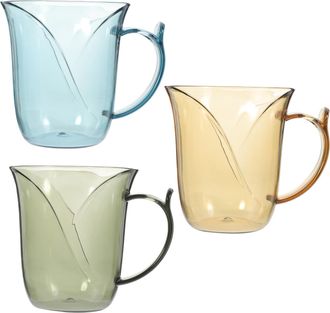 NUOBESTY 3 St&uuml;ck Wiederverwendbare Mundsp&uuml;lbecher aus Robustem Kunststoff Leicht Transparent Zahnb&uuml;rstenbecher f&uuml;r Badezimmer und Reisen