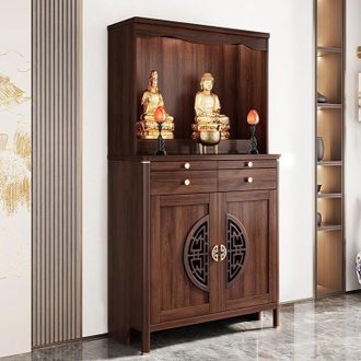 Generic Buddha-Schrein, Altartisch, pers&ouml;nlicher Meditationstisch aus Massivholz, Buddha-Nischenschrank mit Stauraum