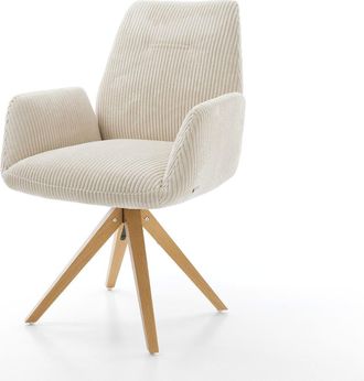 DELIFE Esszimmerstuhl Zoa-Flex Cord Beige Holzgestell kantig Natur Taschenfederkern, Esszimmerst&uuml;hle