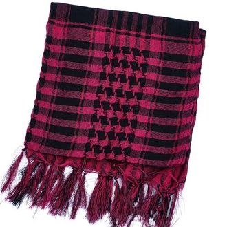 Generic Bonnet jaune et &eacute;charpe &agrave; franges &agrave; carreaux arabes, &eacute;charpe l&eacute;g&egrave;re en coton et foulard avec pompon pour accessoires de camping en plein air, unisexe,