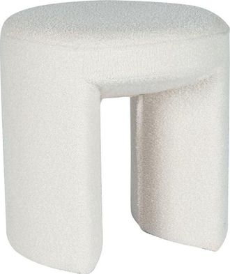 Vente-Unique Vente-unique - Pouf en tissu bouclette blanc dutlio