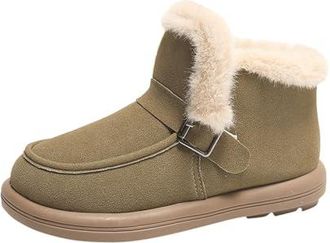 Generico VBEDKDEB Bottes dhiver pour femme - Bottes de neige - Chaussures dhiver pour femme - Bottes &eacute;paisses antid&eacute;rapantes plates - Boucle - Semelle souple -