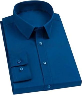 Generic Chemise &eacute;lastique &agrave; manches longues pour homme, coupe ajust&eacute;e, couleur unie, pour le bureau, Jd-3021, XXL