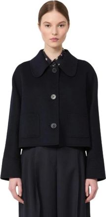 Max Mara Femme, Vestes, Noir, Taille: 38 FR Manteau en laine, cachemire et soie