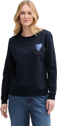 Tom Tailor Damen 1048258 Sweatshirt, 10668-Sky Captain Blue, L
