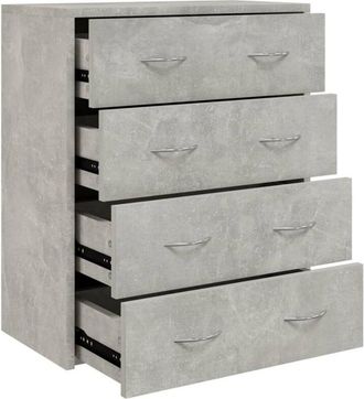 vidaXL Buffet avec 4 tiroirs 60x30,5x71 cm Gris b&eacute;ton Vidaxl