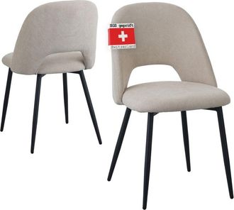 Albatros-Moebel Esszimmerst&uuml;hle mit Cord-Bezug 2er Set silvi, Beige- Stilvolles Vintage Design, Cord-Bezug, sgs gepr&uuml;fter Polsterstuhl - Moderner K&uuml;chenstuhl, Stuhl