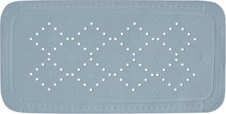 Spirella Badewannenteppich PVC Modell Alaska - Rutschfester Badeteppich mit Saugn&auml;pfen + Anti-Schimmel Ablaufl&ouml;cher - Hellgrau - 71 x 36 cm - Badaccessoires